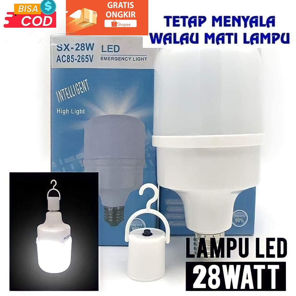 Jual lampu bohlam led sx 28 watt emergency tetap hidup jika mati listrik | Shopee Indonesia