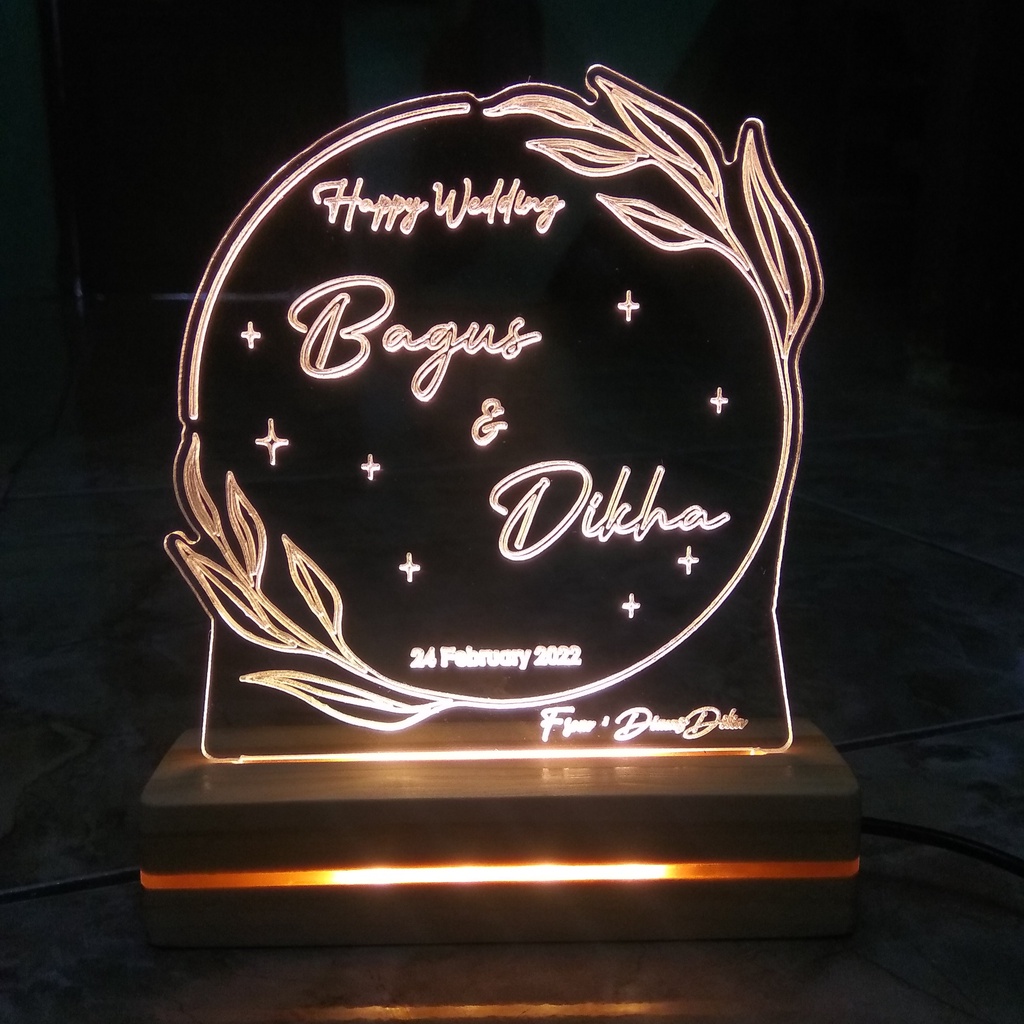 Jual (TERMURAH) LAMPU AKRILIK CUSTOM | LAMPU TIDUR AESTHETIC | DEKORASI ...