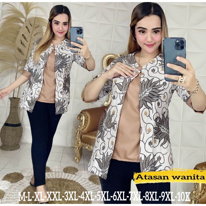 Jual Atasan batik wanita jumbo BIG SIZE JUMBO LD 140 150 ATASAN WANITA TERBARU JUMBO LENGAN ...