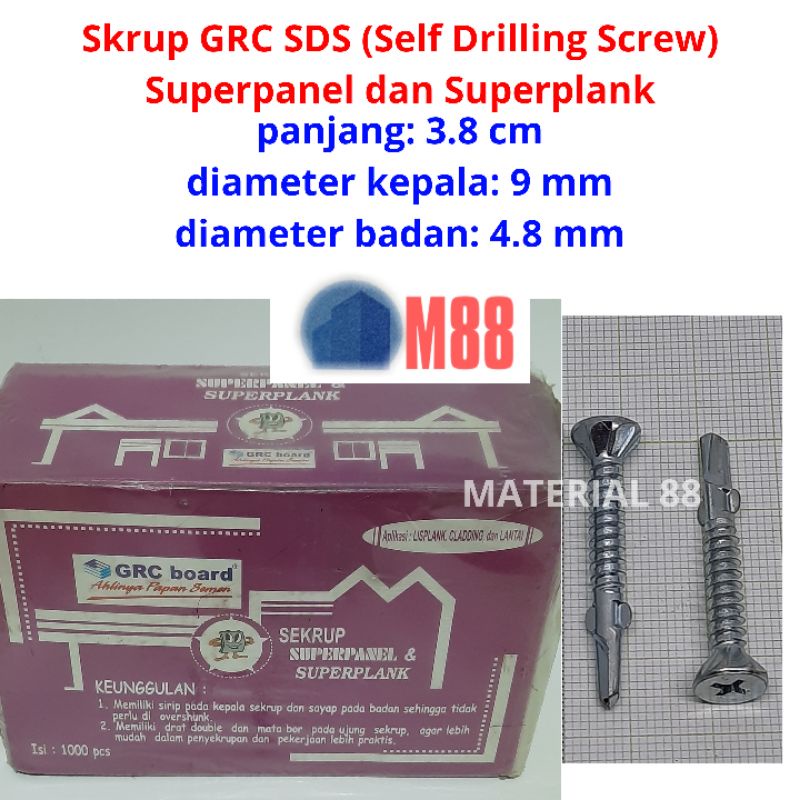 Jual Skrup GRC ASLI SDS - 100 pcs- Kalsiboard Superpanel Superplank ...