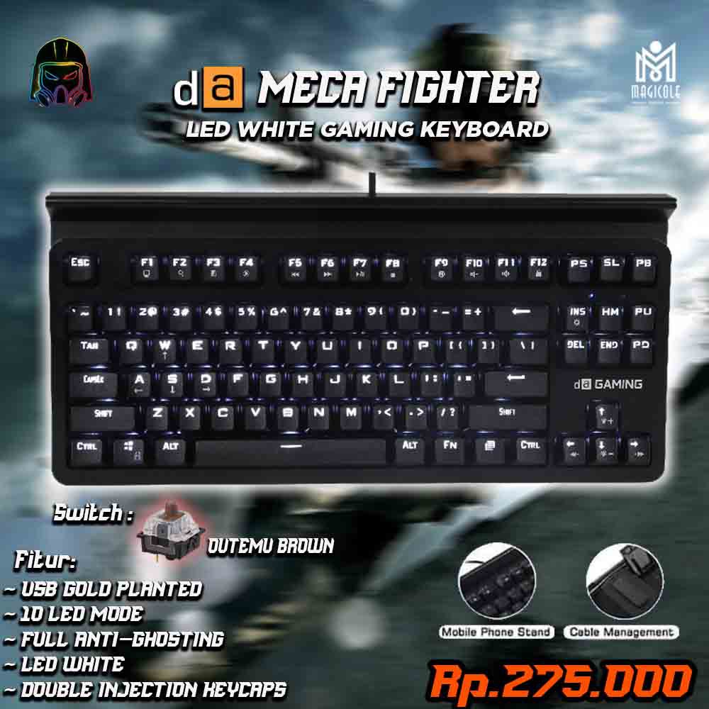 Jual DA Meca Fighter White Led Mechanical Gaming Keyboard | Shopee ...