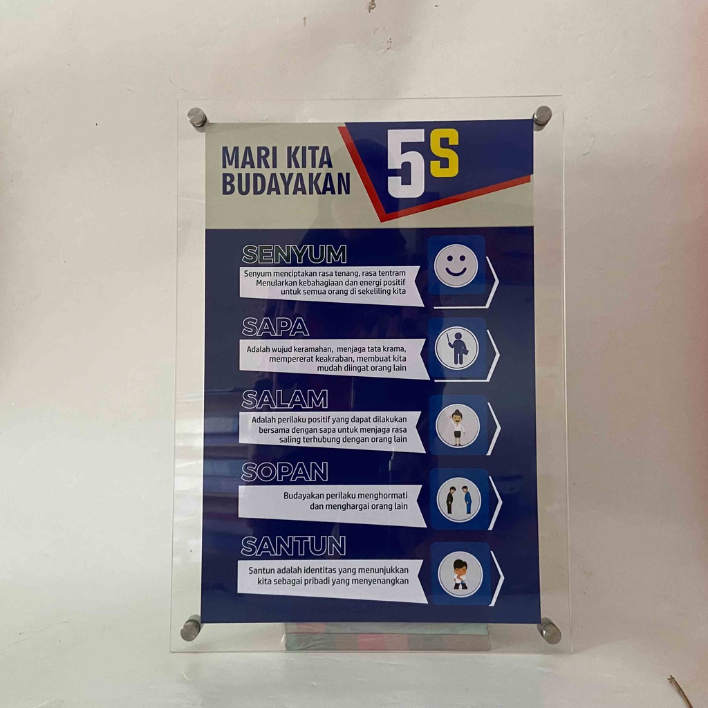 Jual Poster Akrilik budaya Kerja 5S, Poster Akrilik Kekinian, Poster ...
