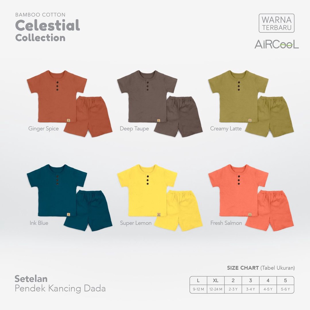 Jual Velvet Junior Seri Celestial Baju Setelan Pendek Kancing Dada Anak ...