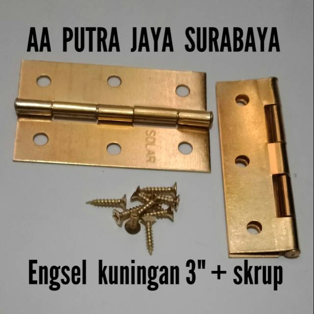 Jual Engsel tipis kuningan 3" +skrup | Shopee Indonesia