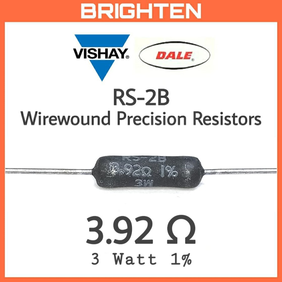 Jual Vishay Dale Wirewound Precision Resistor 3.92 ohm 3R92 3W 1% RS-2B ...