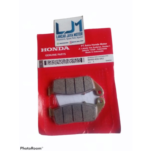 Jual 06455-K33-D52 PAD SET KAMPAS REM DEPAN CBR 250 RR ABS CBR 250RR ...