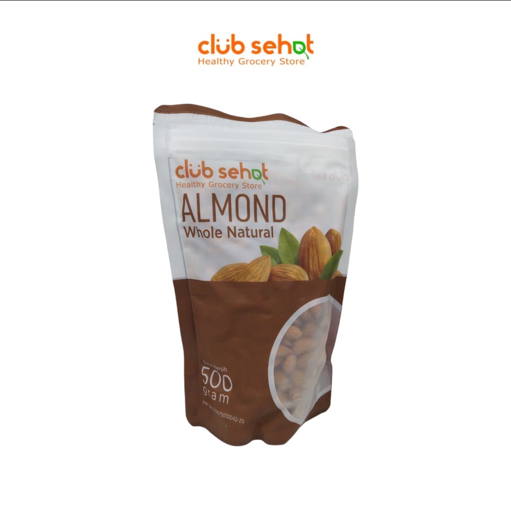 Jual Club Sehat - Almond Whole Raw Kacang Almond Mentah 500Gr | Shopee ...