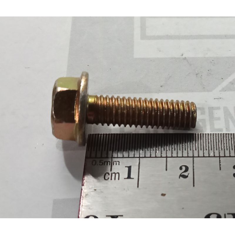 Jual Baut Flange M6 x 20 Kuning Kunci 10 / Flange Bolt M6x20 | Shopee Indonesia