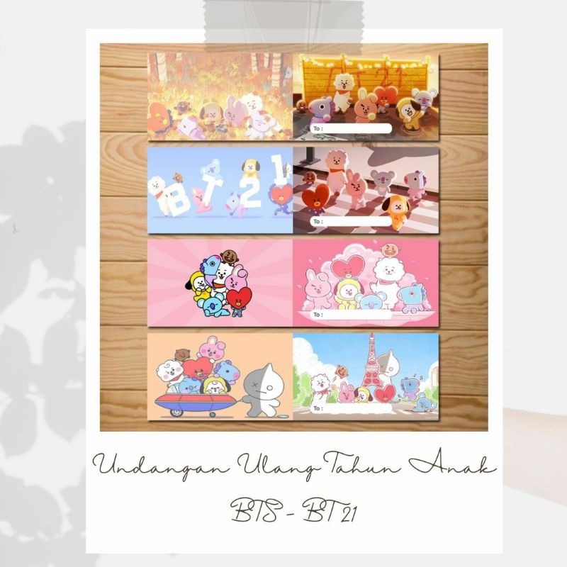 Jual Undangan Ulang Tahun Anak BTS tema BT21 | Shopee Indonesia