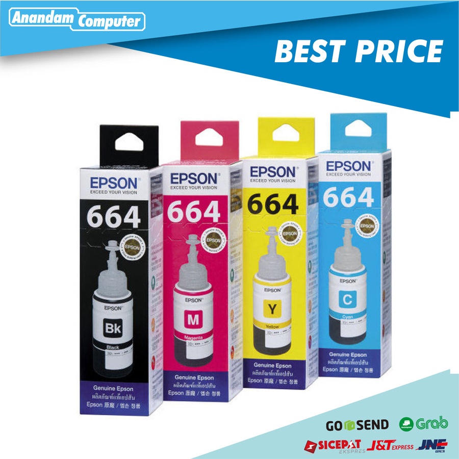Jual Tinta Original T664 Untuk Printer Epson L350 L355 L360 L365 L455 ...