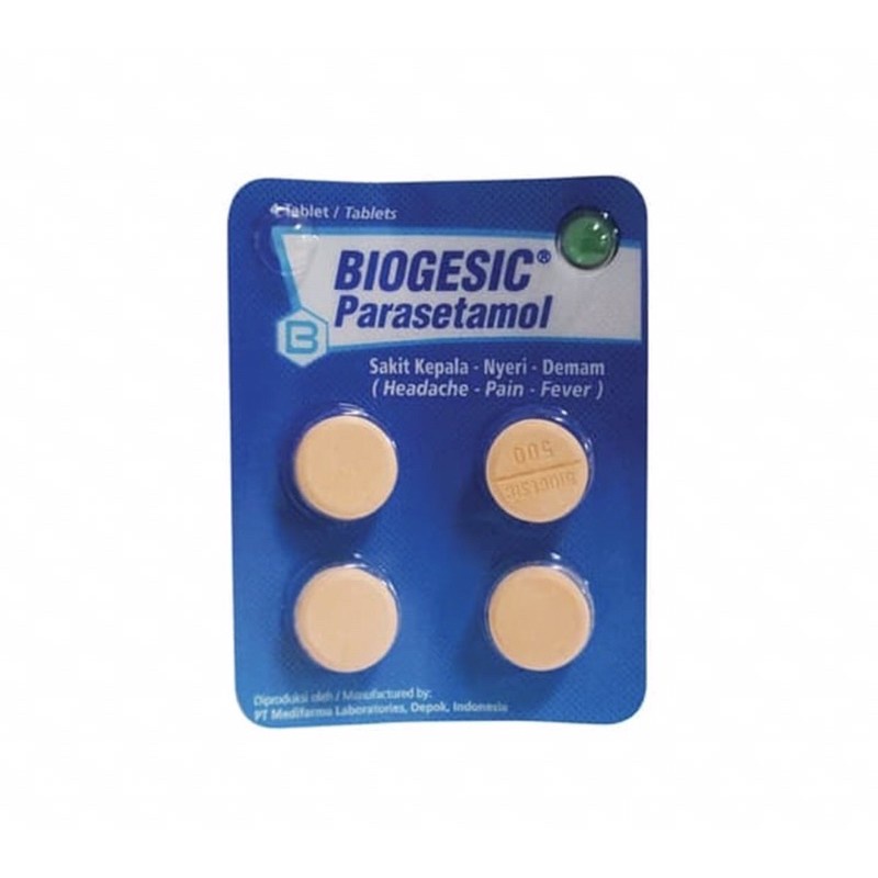 Jual Biogesic Paracetamol 500mg 4 Tablet | Shopee Indonesia