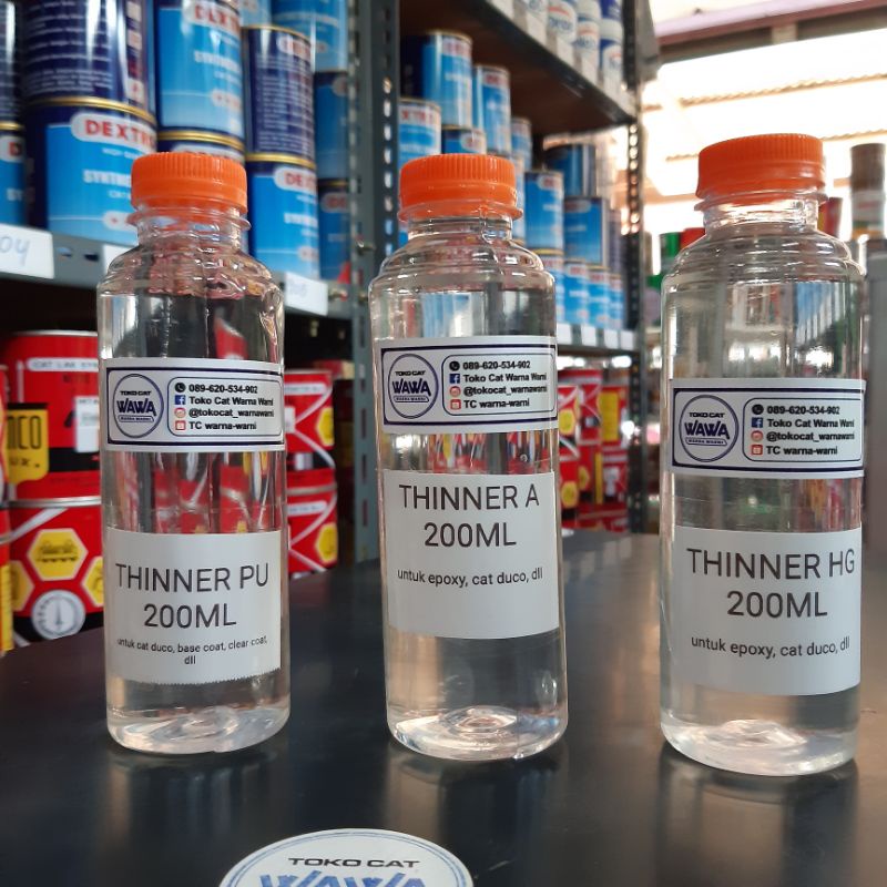 Jual Thinner eceran literan high gloss / A / PU 200ml-500ml eceran ...