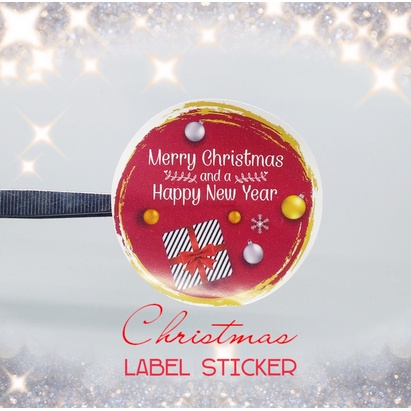Jual Christmas Sticker Label Stiker Ucapan Natal Tempelan Hadiah 6 cm ...