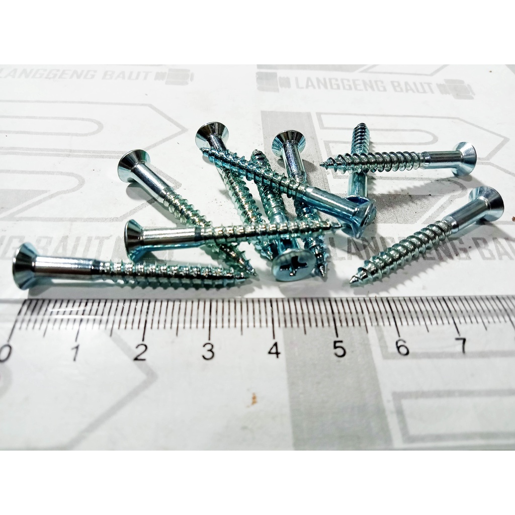 Jual 10 Pcs Sekrup Kayu 4,1x38 Putih Obeng Plus / Baut Kayu Panjang 3 ...