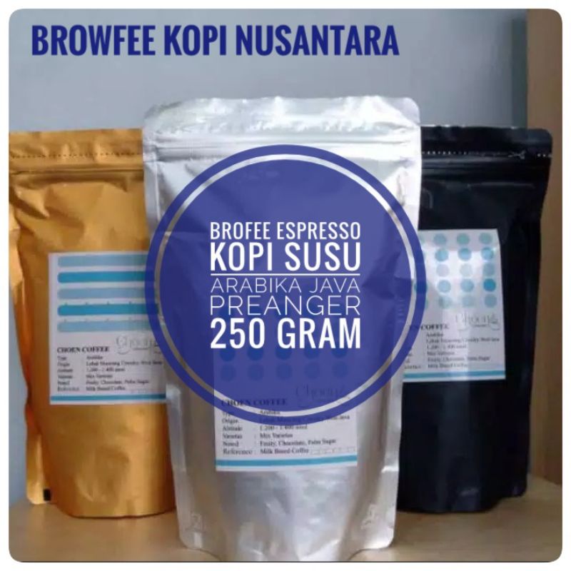 Jual Browfee Espresso Kopi Susu Base Arabika West Java 250 Gram ...