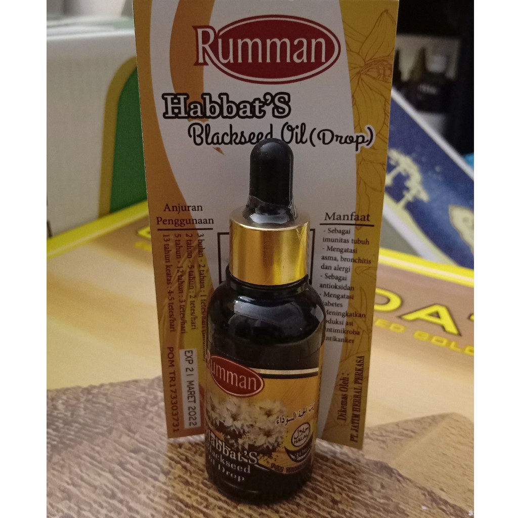 Jual Minyak Jintan Hitam Habbatussauda Drop Rumman Blackseed oil 30ml ...