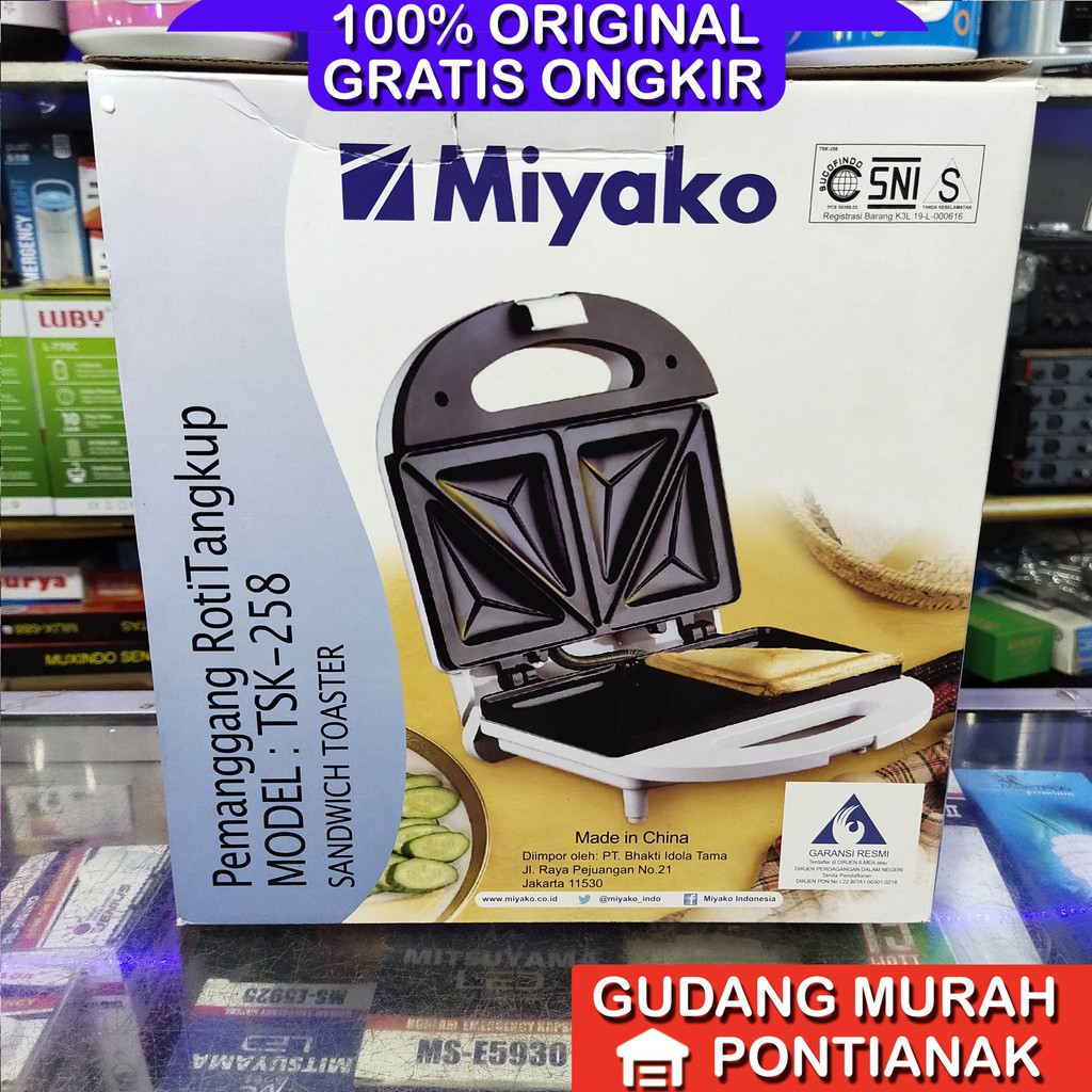 Jual Pemanggang Roti Sandwich Toaster Miyako TSK 258 | Shopee Indonesia