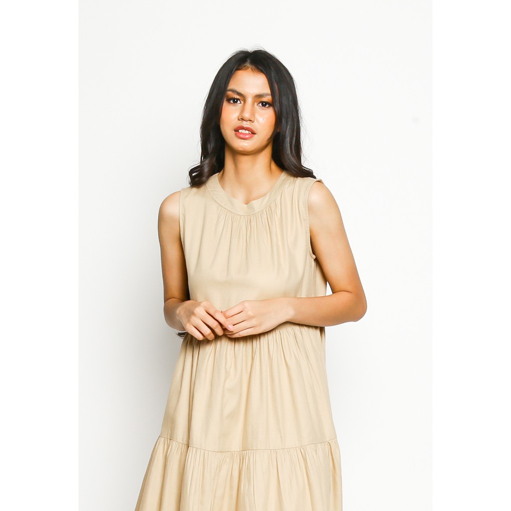 Jual VALINO LADIES Dress Wanita Khaki - D-ZDDK02-C5 | Shopee Indonesia