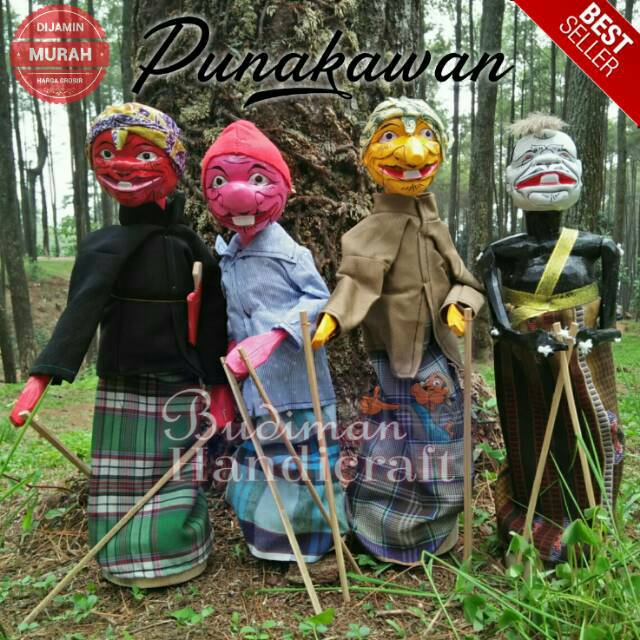 Jual Wayang Golek Punakawan 1set=isi 4pcs (Cepot,Dewala,Gareng,Semar ...