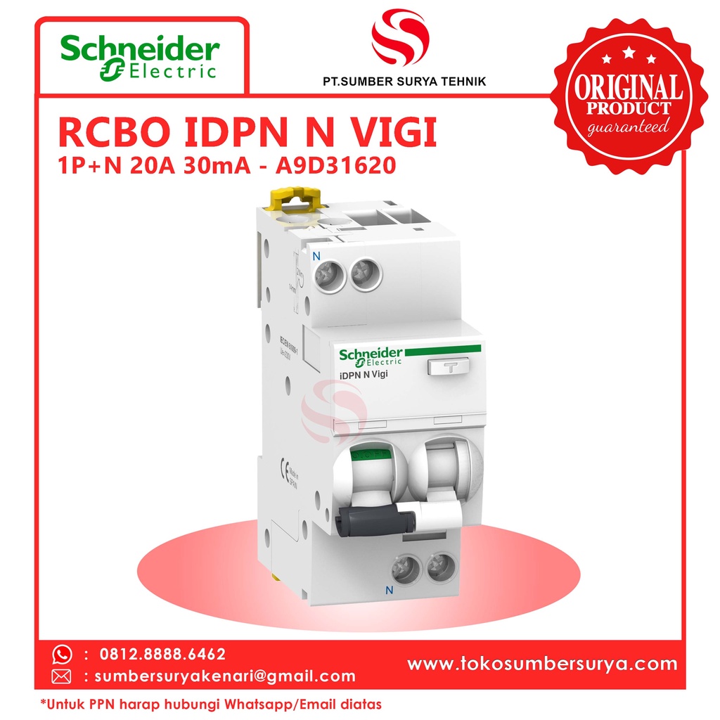 Jual RCBO IDPN N VIGI 20A 30mA A9D31620 Schneider | Shopee Indonesia