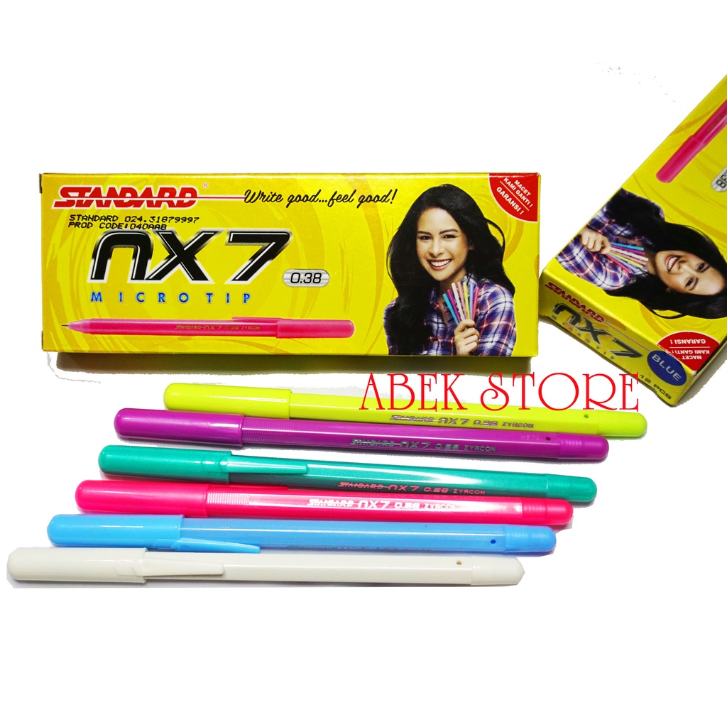 Jual PULPEN STANDARD NX7 Microtip 0.38 Ballpoint Pena Bolpen Standard Pen / per Lusin | Shopee ...