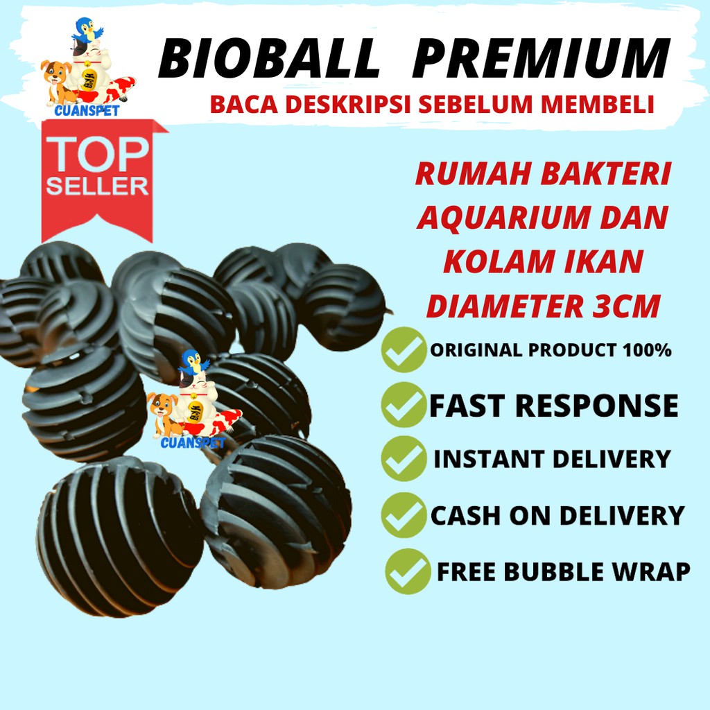 Jual PREMIUM Bioball bio Ball filter kolam bulat golf per 1 biji dan ...