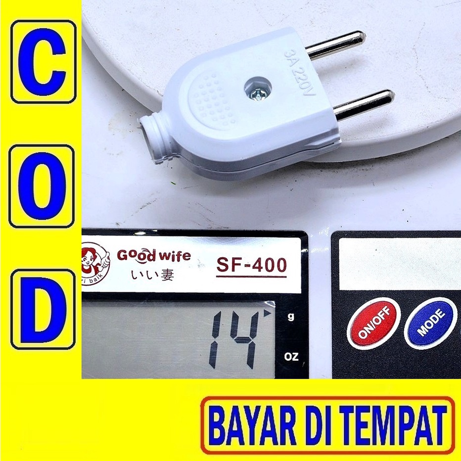 Jual PAC 13D Steker Gepeng PUTIH Hitam Colokan Listrik Ke Stop Kontak ...