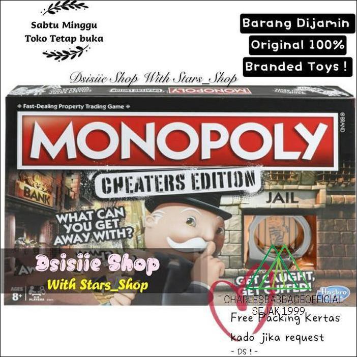 Jual Mainan Monopoly Black Original / Monopoly Hasbro Game Cheaters Ori ...