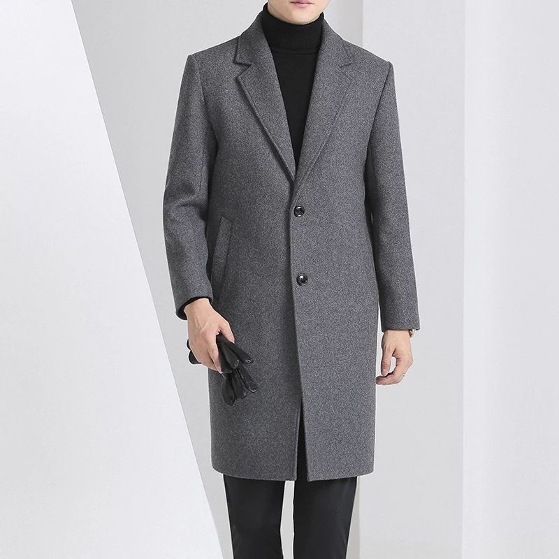 Jual FR01 mantel panjang pria original longcoat pria jas jubah panjang ...