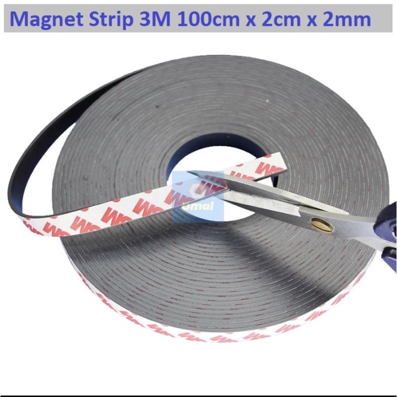 Jual Magnet Strip 3M 100cm x 2cm x 2mm Stiker Dobel Magnetic Tape | Shopee Indonesia