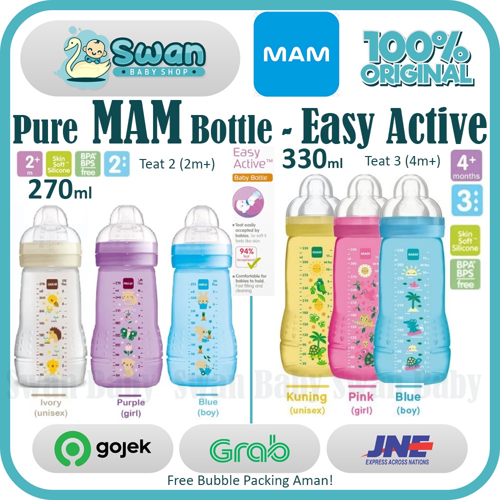 Jual MAM Easy Active Bottle / Pure MAM / Botol Susu Bayi | Shopee Indonesia