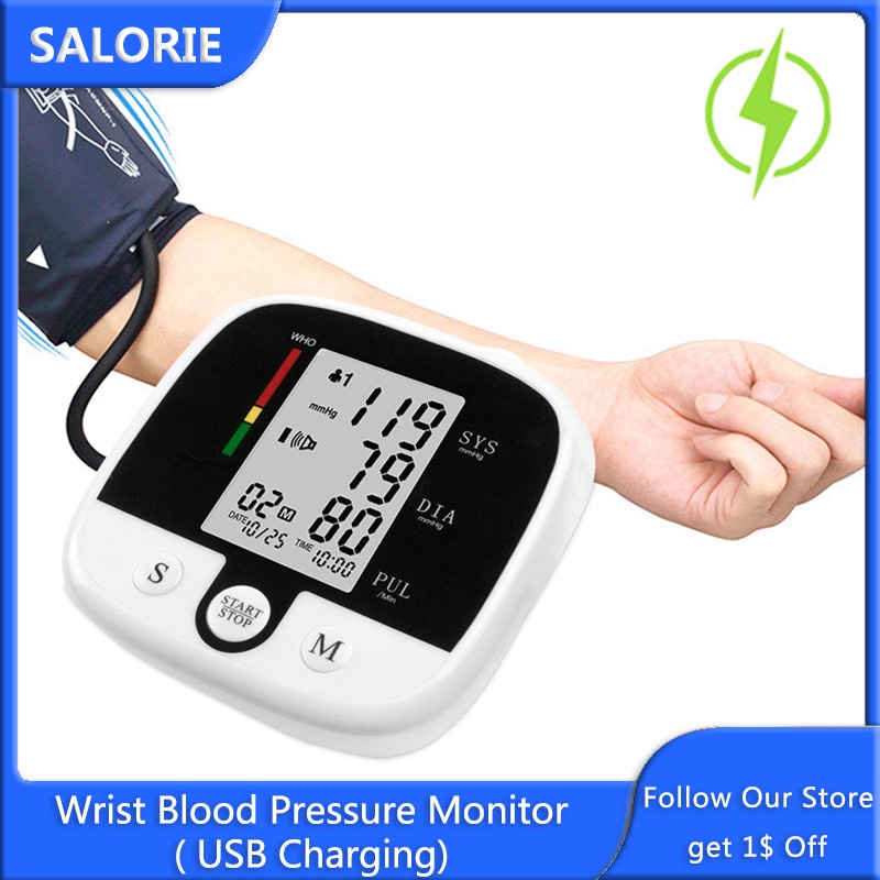 Jual PREORDER USB Rechargeable Digital Wrist Blood Pressure Monitor ...