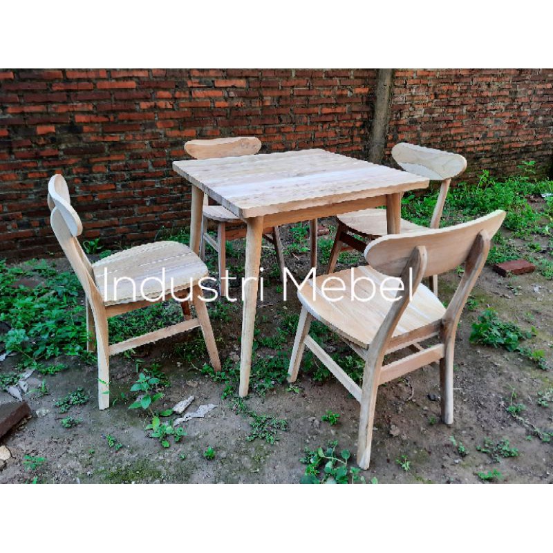 Jual Promo Set Meja Makan Caffe Jati Minimalis Harga Murah - Meja Kopi ...