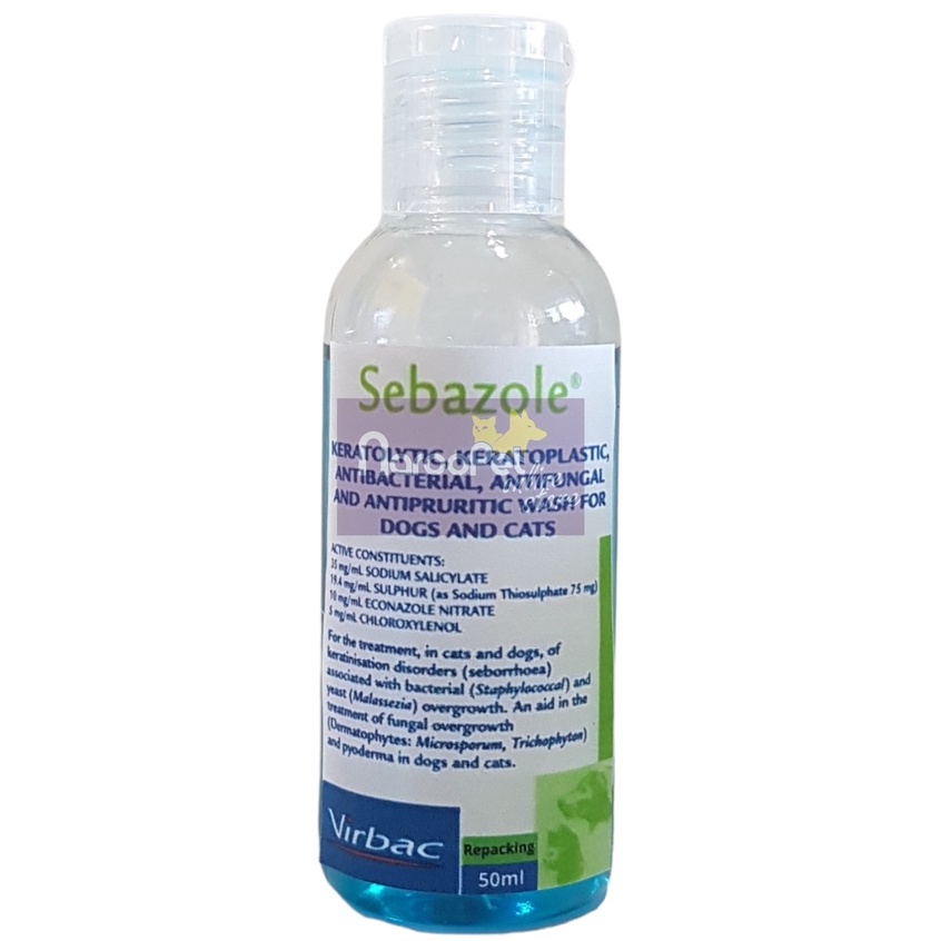 Jual Shampoo Kucing Anjing Virbac Sebazole 50ml Repack | Shopee Indonesia