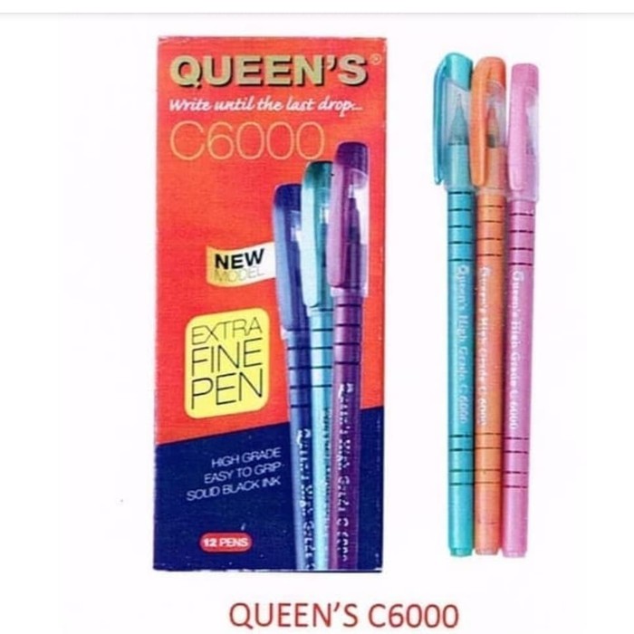 Jual PULPEN / PEN BOLPOIN FASTER QUEEN C6000 (Lusin -12 PCS) | Shopee ...