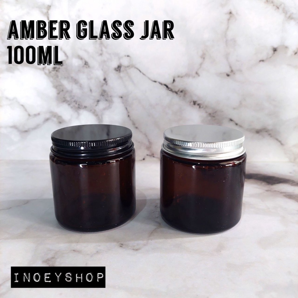 Jual 100ml | AMBER GLASS JAR | KACA POMADE | CANDLE JAR | Shopee Indonesia