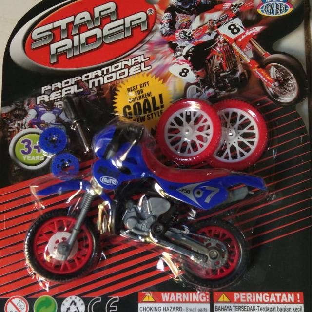 Jual Mainan anak motor trail lengkap bonus dua ban dan obeng dan ...