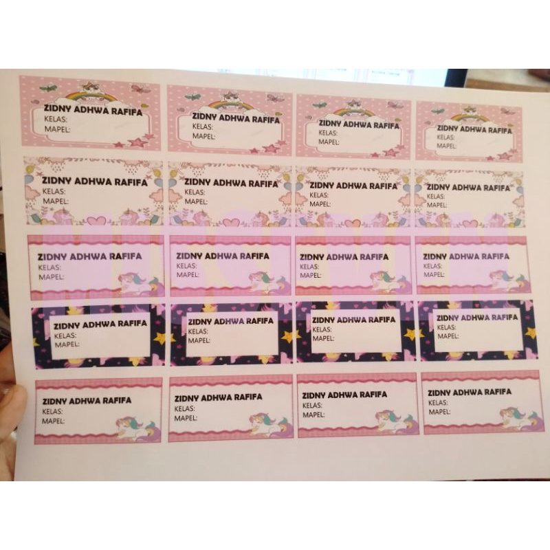 Jual Label Nama Custom Karakter/Ulang Tahun/Pernikahan/Khitan/Wisuda ...