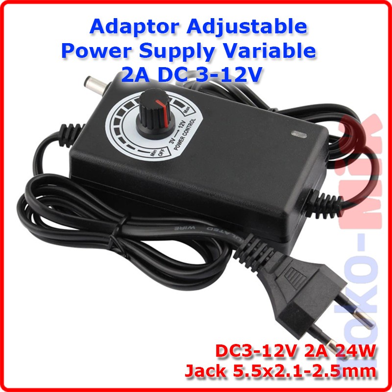Jual ADAPTOR ADJUSTABLE POWER SUPPLY DC 3V- 12V 2A 24W | Shopee Indonesia