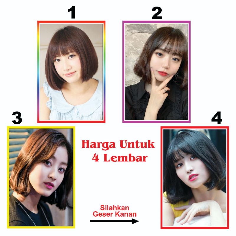 Jual POSTER RAMBUT WANITA POSTER BARBERSHOP SALON 4 LEMBAR MODEL RAMBUT ...