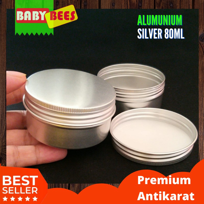 Jual JAR POT KALENG 80gr ALUMUNIUM 80gr POMADE SILVER anti karat ...