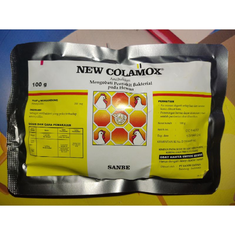Jual NEW COLAMOX 100 g gram Antibakteri Obat Ayam Babi Mengobati ...