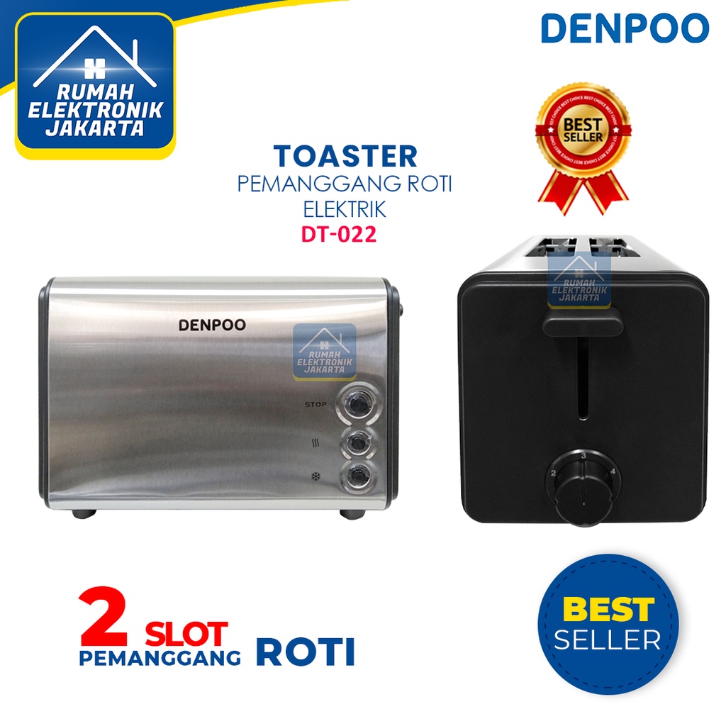 Jual DENPOO TOASTER PEMANGGANG ROTI DT 022D | Shopee Indonesia