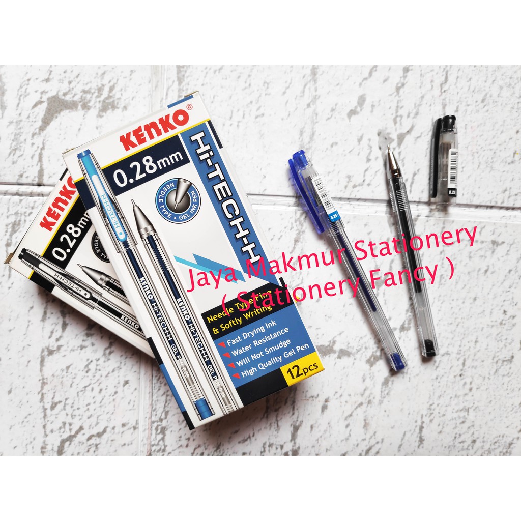 Jual Pen gel kenko HI-TEC 0.28 mm (Tinta Hitam dan Biru) | Shopee Indonesia