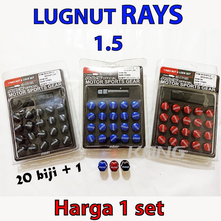 Jual Lugnut Rays 1.5 Hitam Merah Biru Emas Baut Racing | Shopee Indonesia