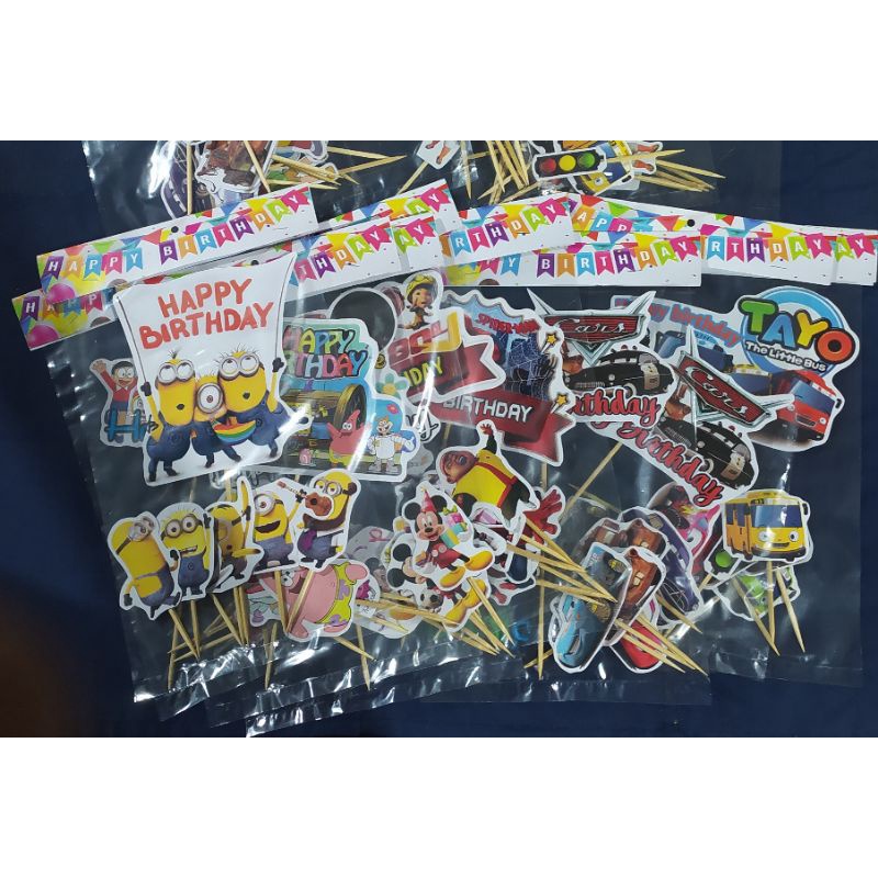 Jual Topper Birthday / Topper Kue / Topper Karakter / Hiasan Kue Ulang ...