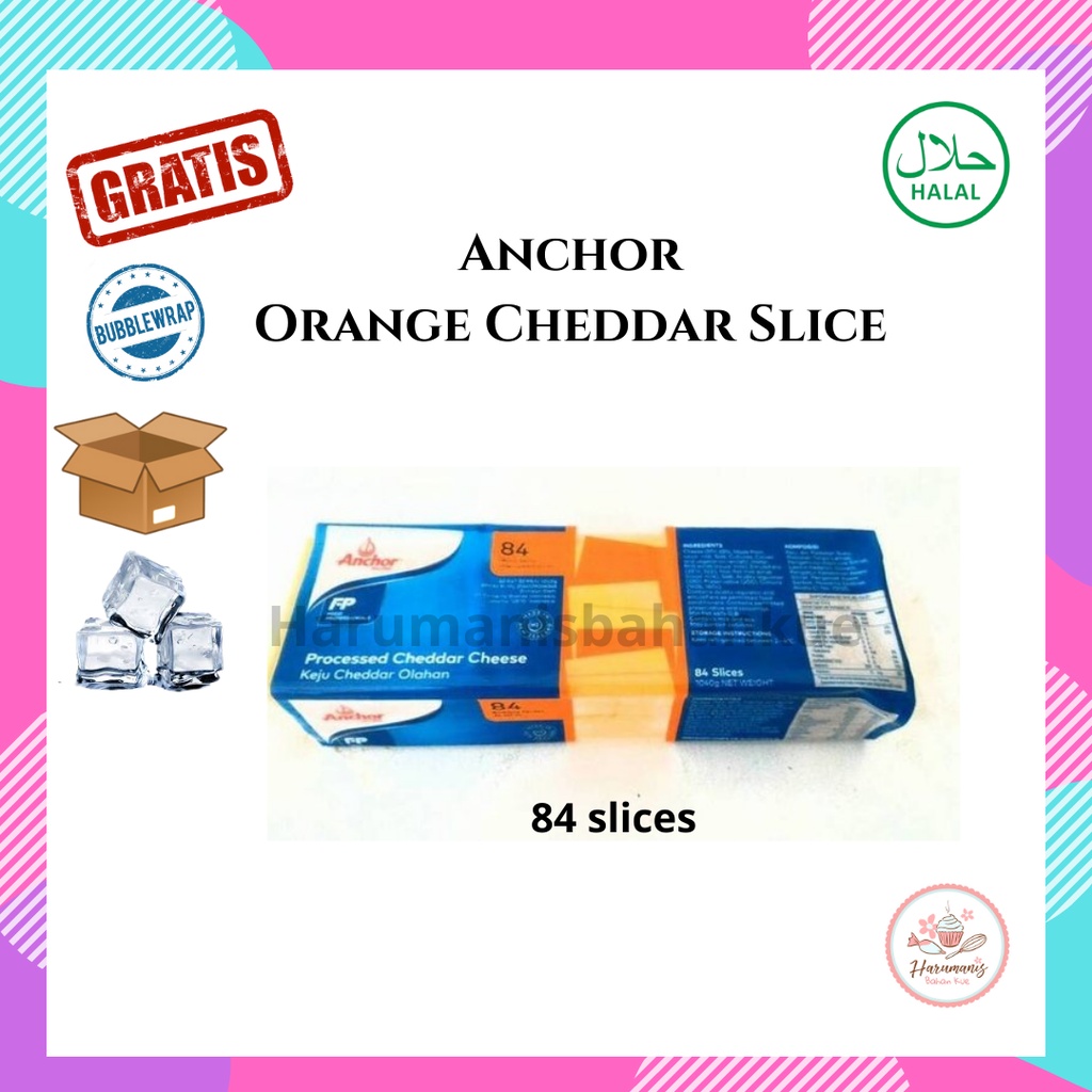 Jual Anchor Red Orange Cheddar Slice Keju Anchor 84 Slices | Shopee ...