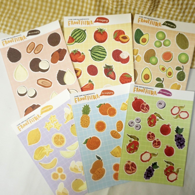 Jual Sticker Sheet Buah-buahan Froutfitber A5 dan A6 | Shopee Indonesia