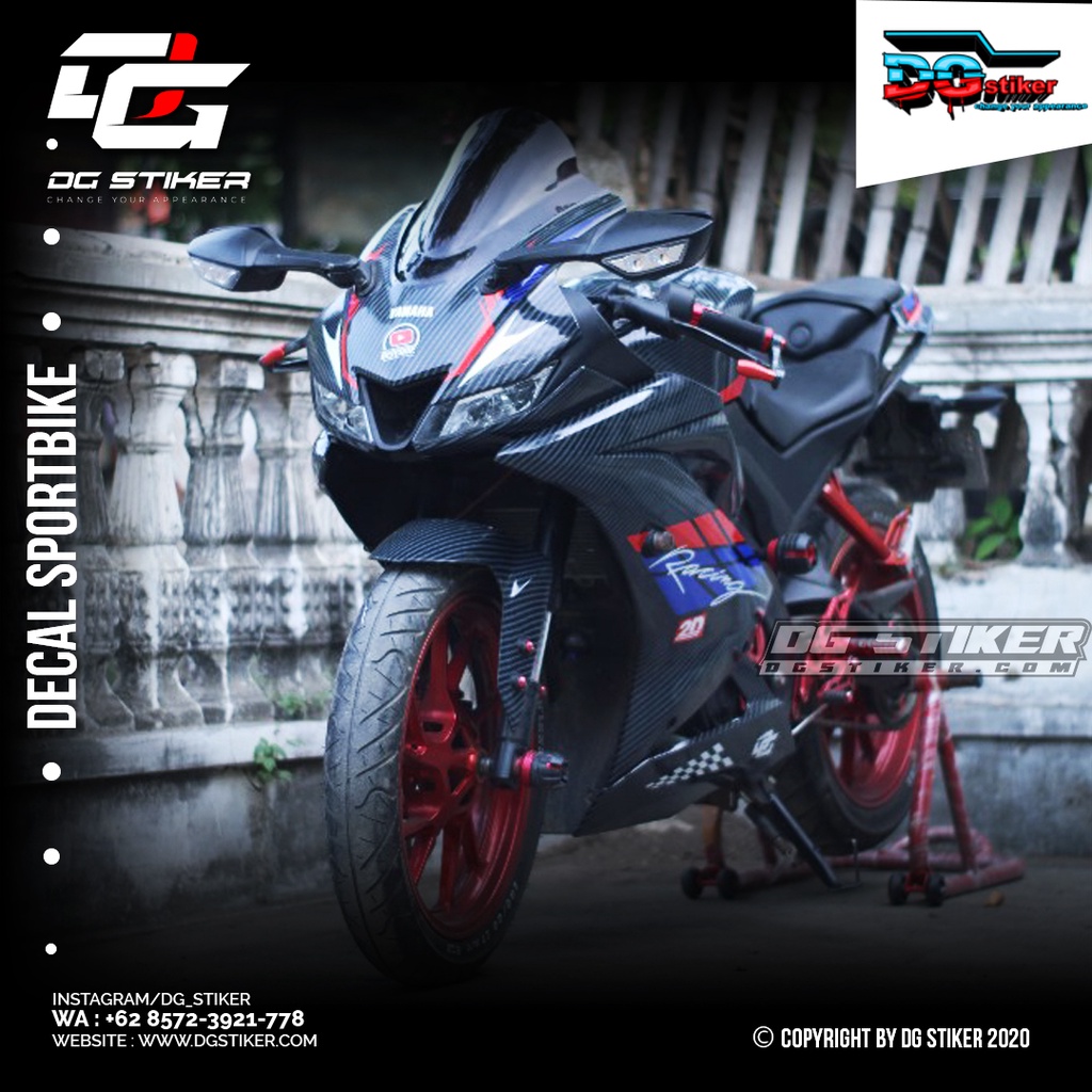 Jual Decal R15 V3 Hitam HRC Carbon | Shopee Indonesia