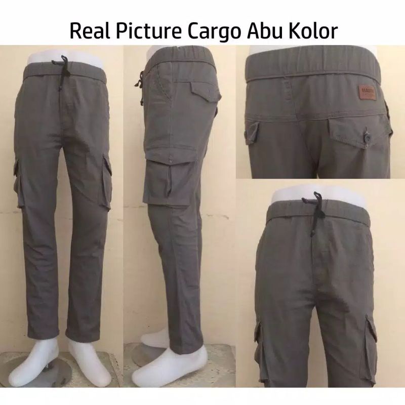 Jual Celana Panjang Cargo Wanita Pinggang Karet Bahan Katun Stretch/Melar 27-38 Jumbo | Shopee ...
